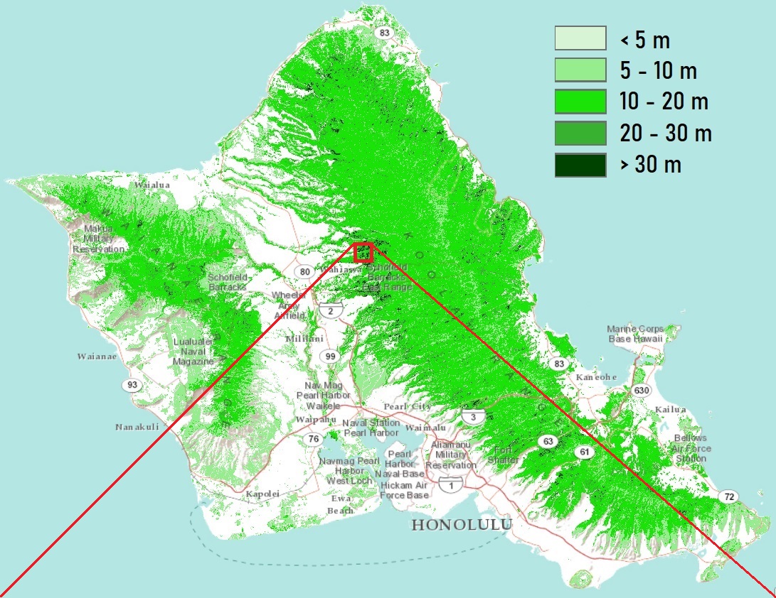 L2FHM-OMA: Landsat- and Lidar-based Forest Height Map for Oahu ...