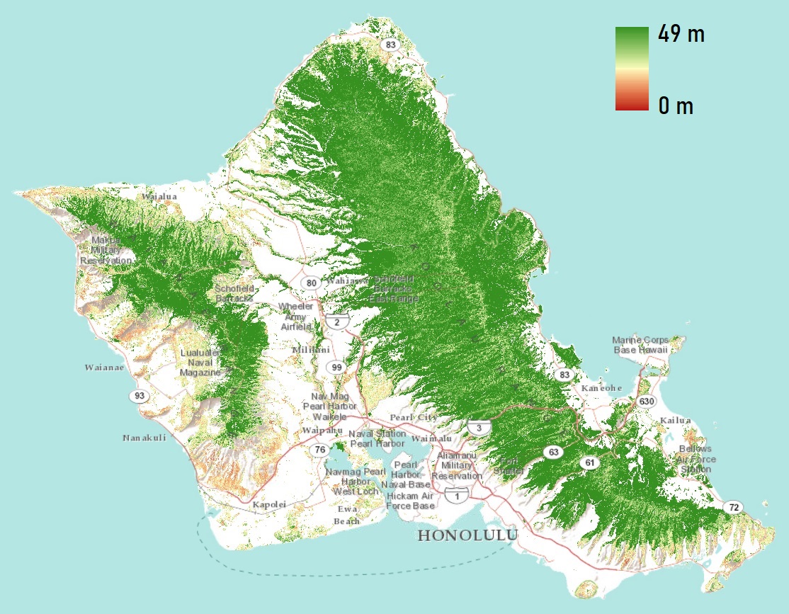 L2FHM-OMA: Landsat- and Lidar-based Forest Height Map for Oahu ...